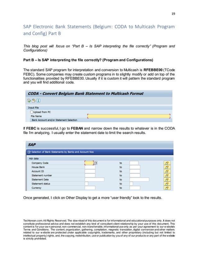 SAP Bank Accounting - EBS Compilation by Techlorean.pdf | Business ...