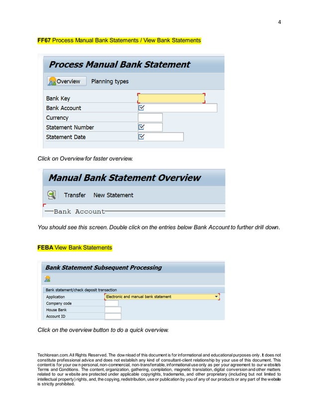 SAP Bank Accounting - EBS Compilation by Techlorean.pdf | Business Banking & Finance | Business