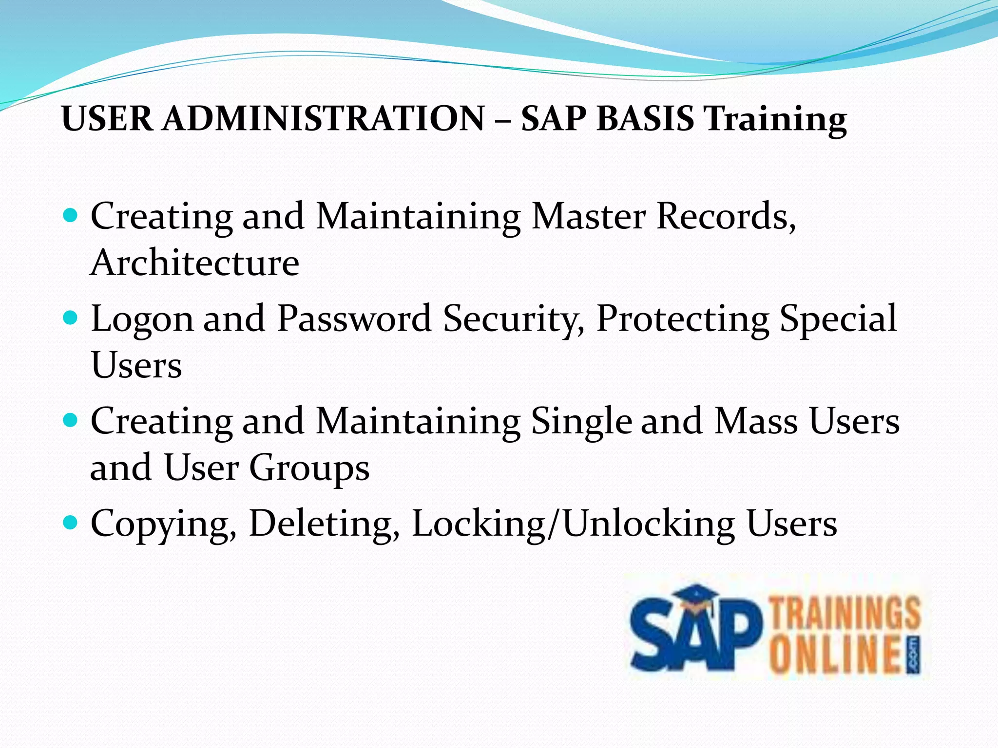 SAP BASIS Online Training | SAP Training | PPTX