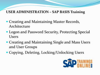 SAP BASIS Online Training | SAP Training | PPTX