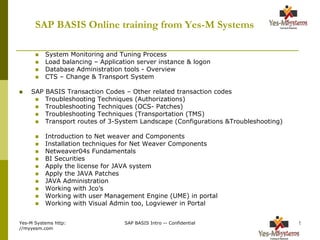 Sap basis course-contents | PDF | Operating Systems | Computer Software and Applications