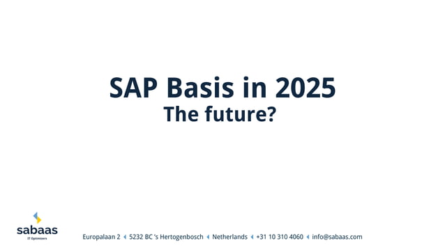 Sap basis 2025 | PPT