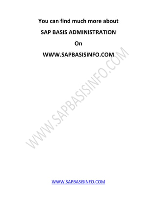 Sap basis administration handbook | PDF