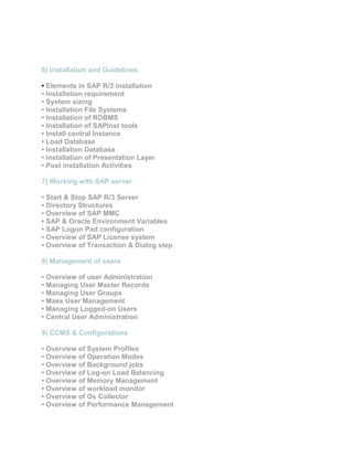 Sap basis course content | DOCX