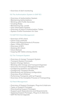 Sap basis course content | DOCX