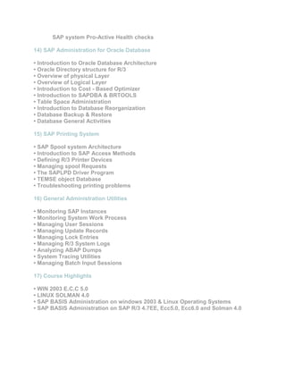 Sap basis course content | DOCX