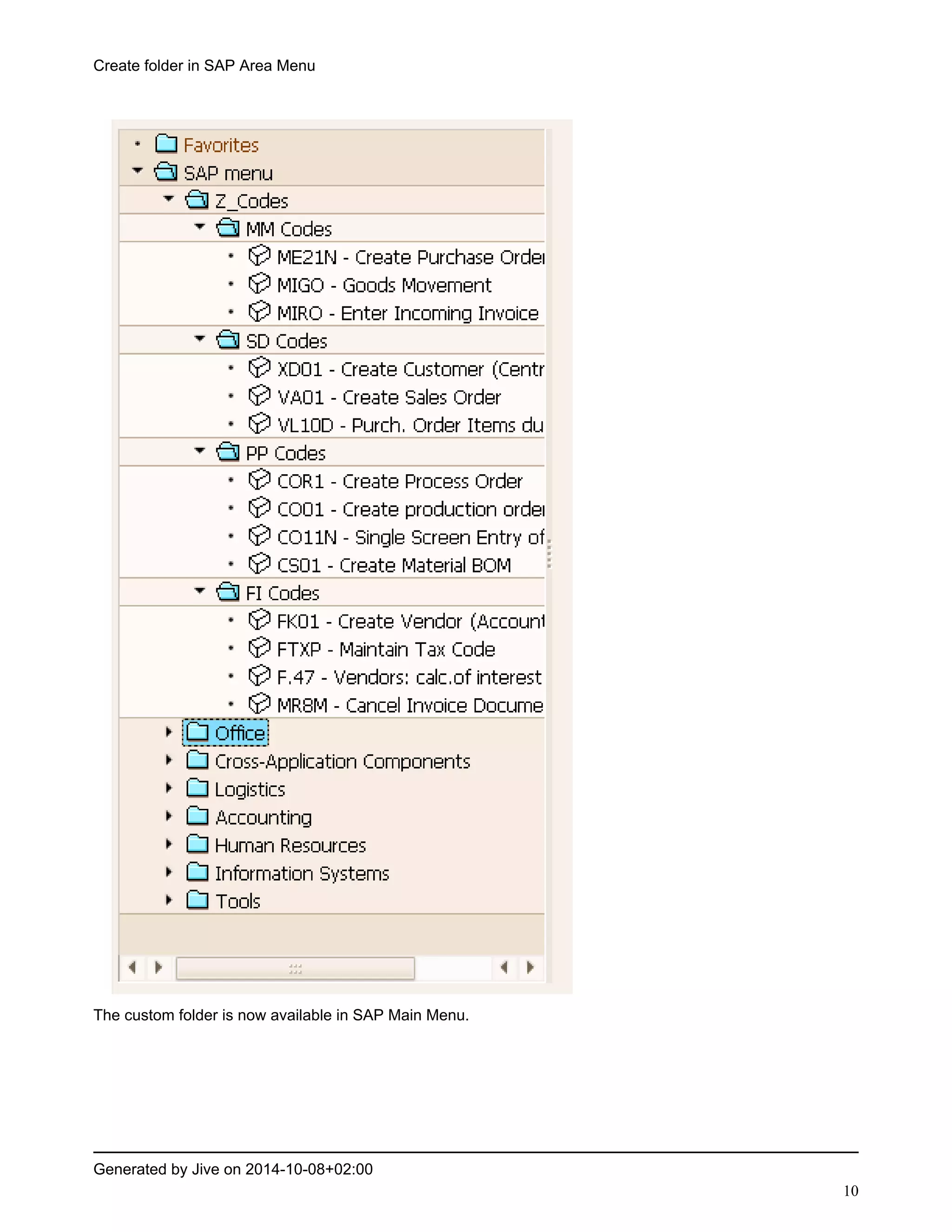 Sap basis create folder in sap area menu | PDF