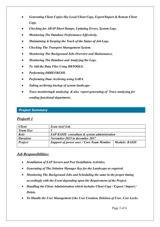 Sap basis cv | DOC