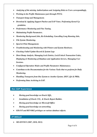 Sap basis cv | DOC