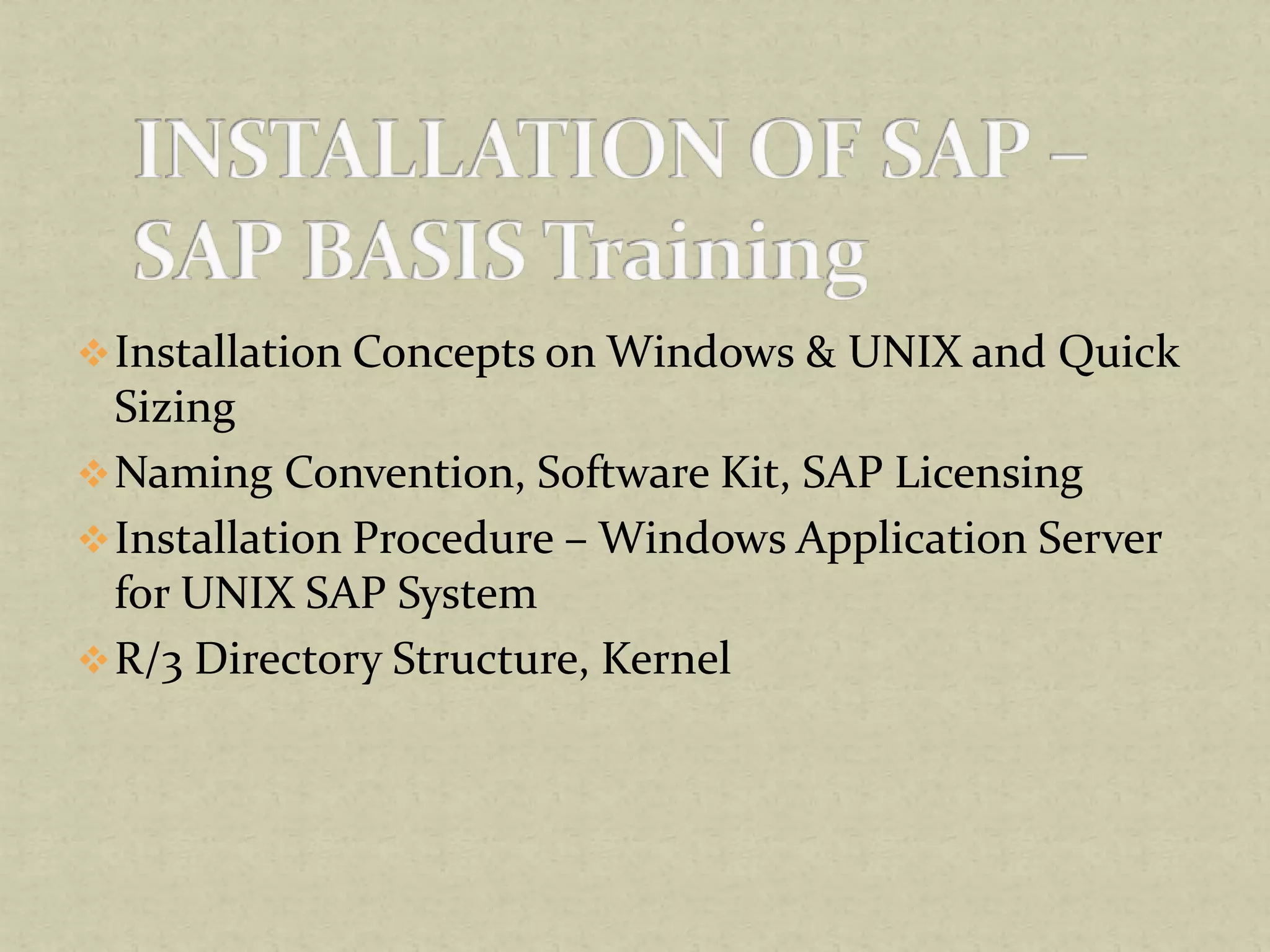 Sap basis online training | PPTX