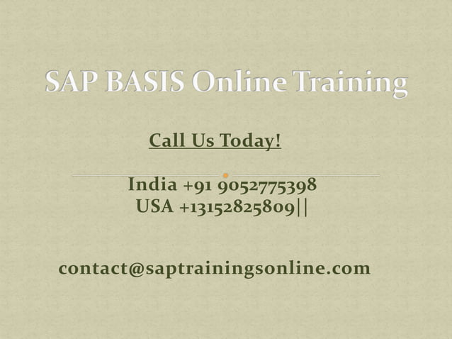 Sap basis online training | PPTX | Operating Systems | Computer ...