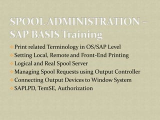 Sap basis online training | PPTX