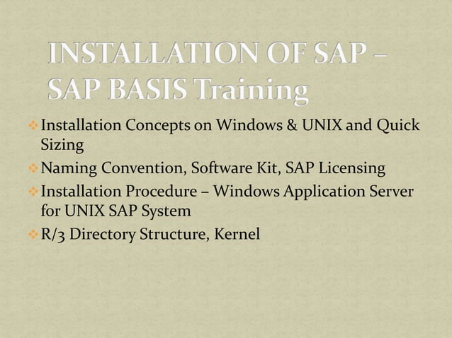 Sap basis online training | PPTX | Operating Systems | Computer ...