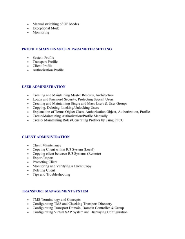 Sap basis online training course | PDF