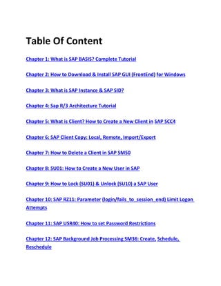 sap in one day Activites fir basis person | PDF