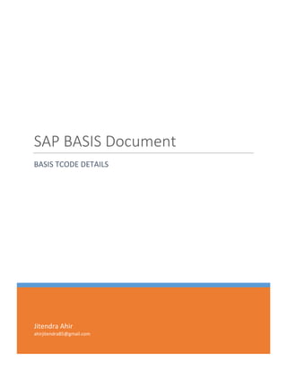 SAP BASIS Daily Monitoring T - codes | PDF