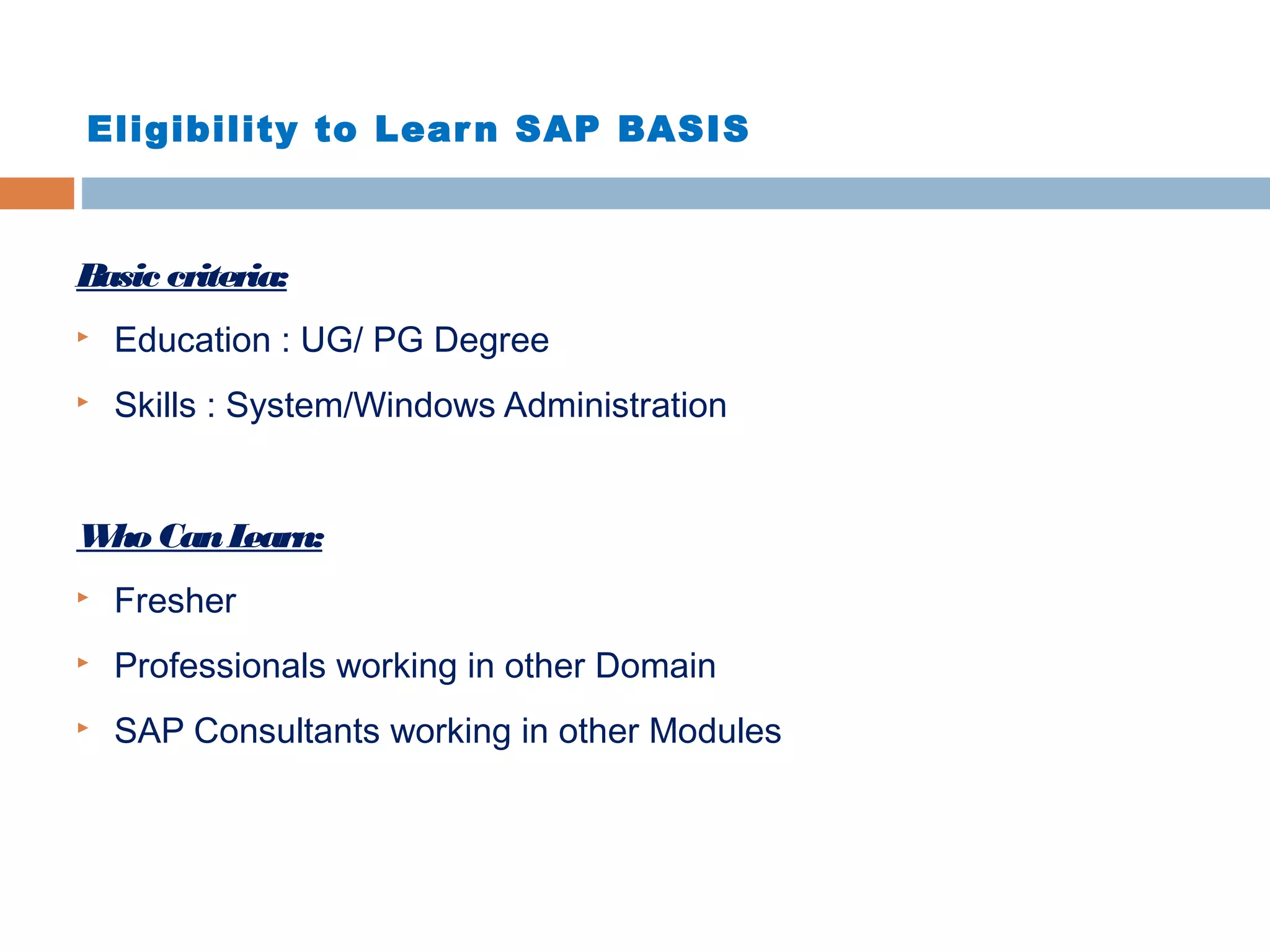 Sap Basis training Overview | PPT
