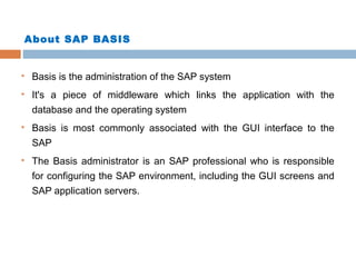 Sap Basis training Overview | PPT