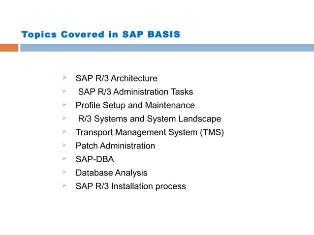 Sap Basis training Overview | PPT