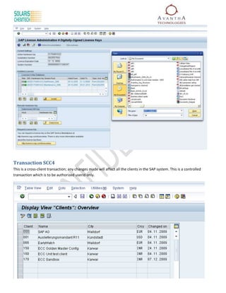 SAP Basis Training Material | www.sapdocs.info