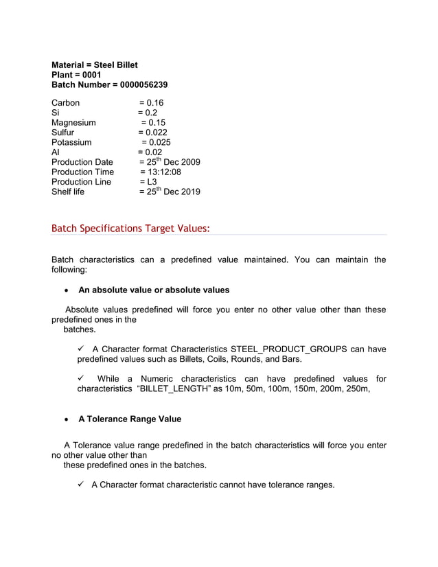 Sap batch management overview | DOCX