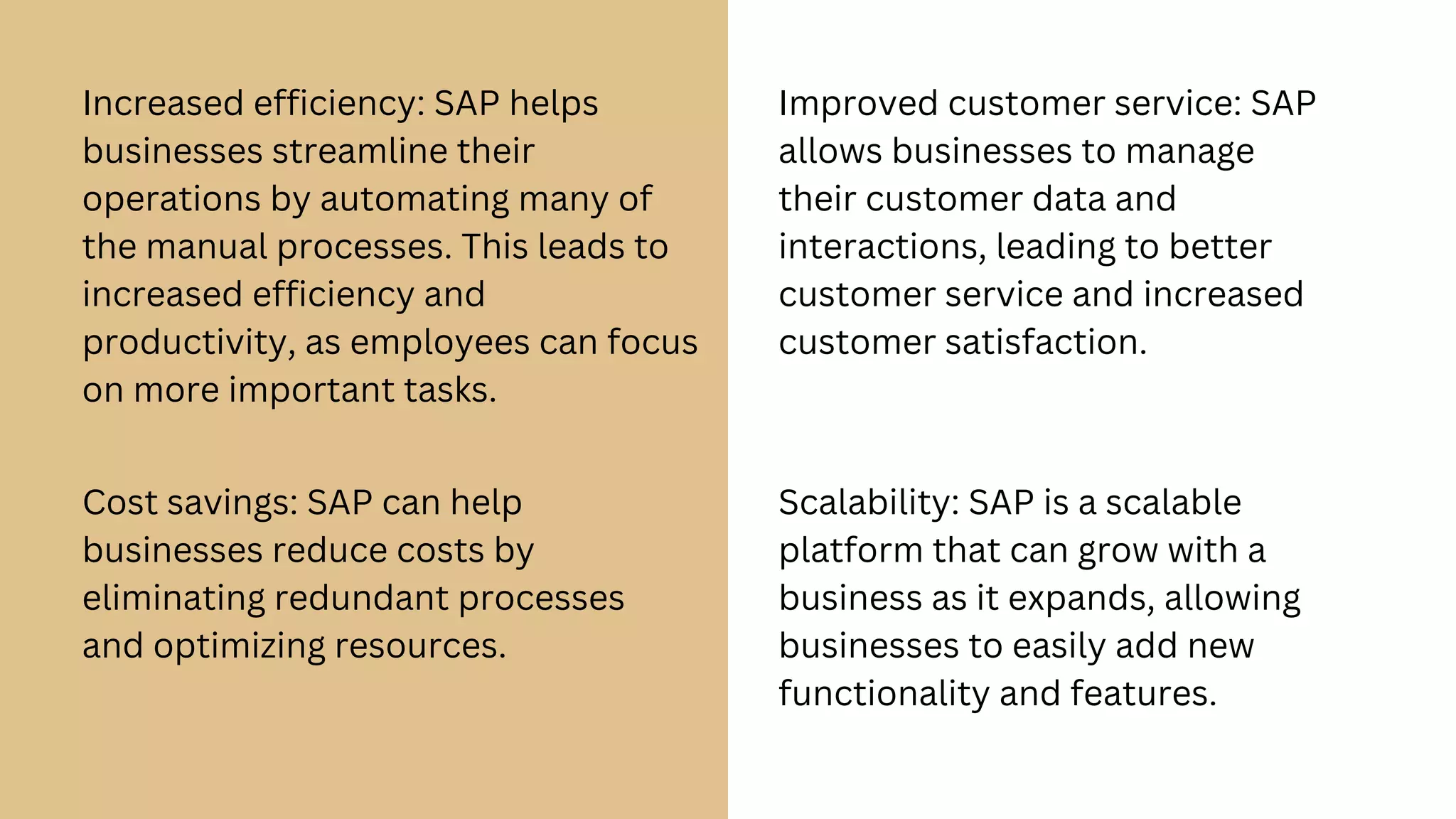 SAP Benefits for Business | PDF