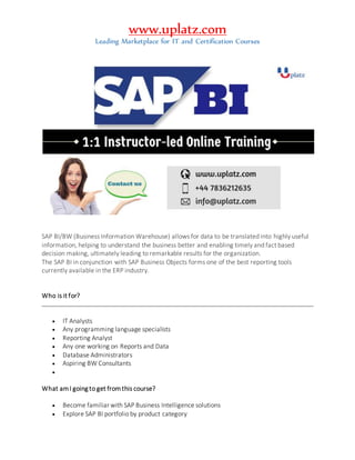 SAP BI Course Structure | DOCX