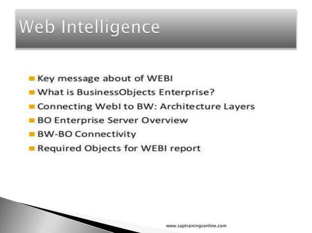 SAP BI Training | Online SAP BI Course | SAP BI Tutorials | PPT