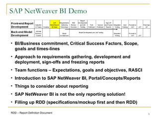 SAP BI Requirements Gathering Process | PPT