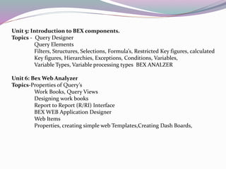 SAP BI Training | PPT