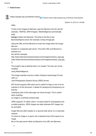 Sap bobj webi dynamic image display in webi | PDF