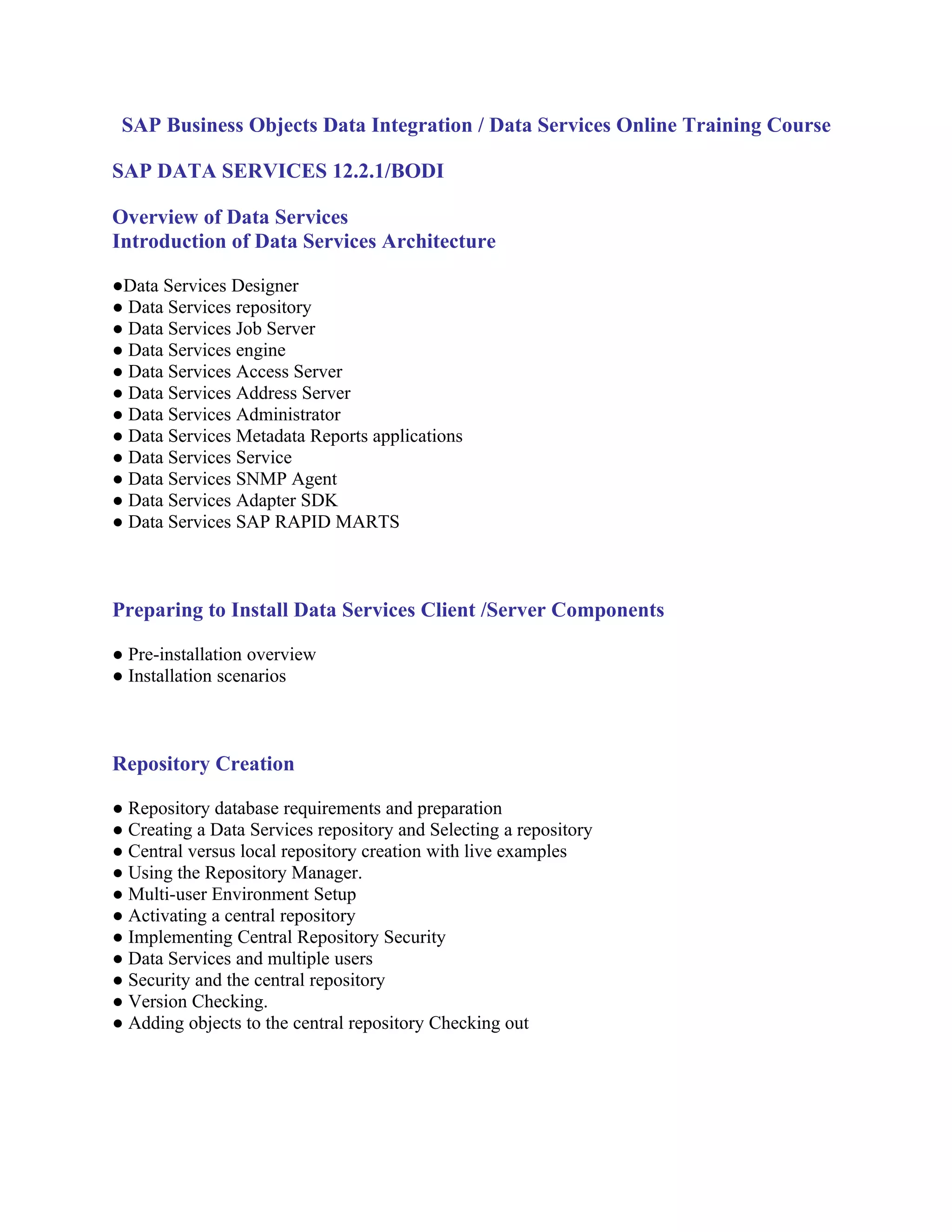 Sap bodi bods online training course | DOC