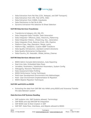 SAP BODS ONLINE TRAINING | PDF