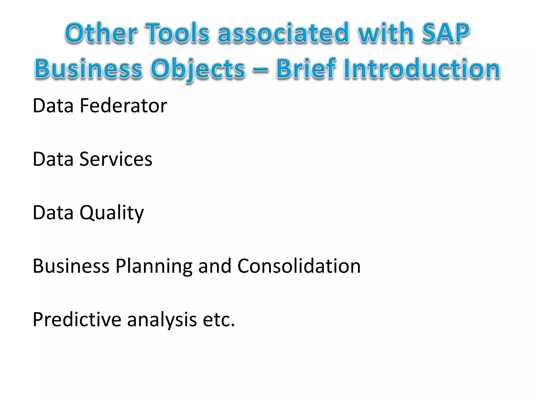 Sap Business Objects Solutioning Framework Architecture Pptx 4368