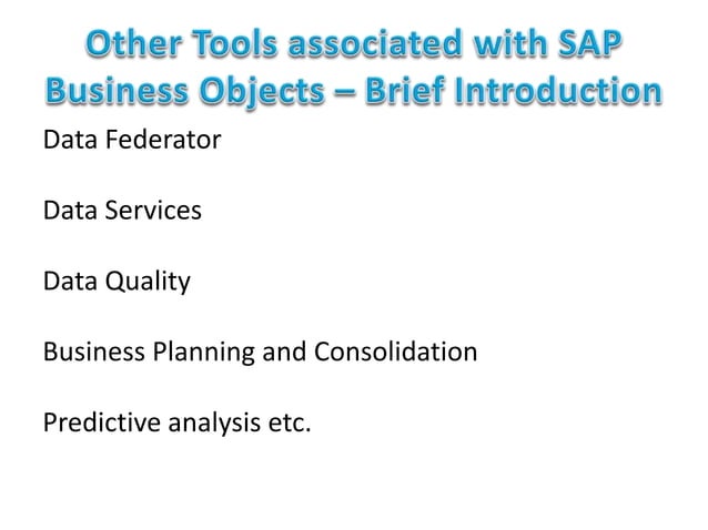 Sap Business Objects solutioning Framework architecture | PPTX | Databases | Computer Software ...