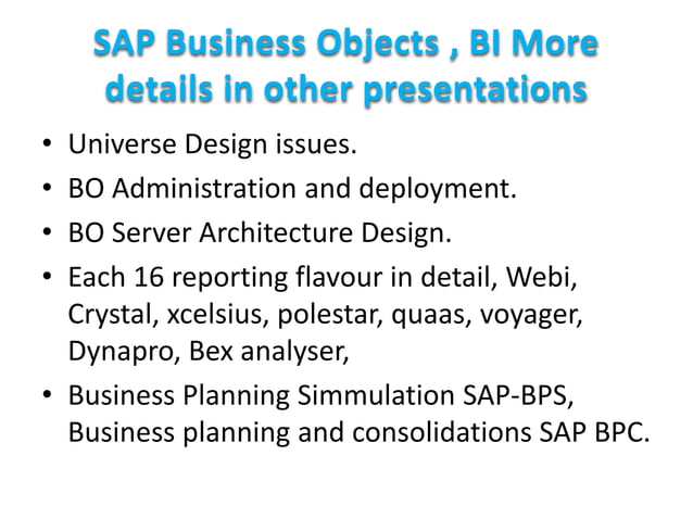 Sap Business Objects solutioning Framework architecture | PPTX | Databases | Computer Software ...