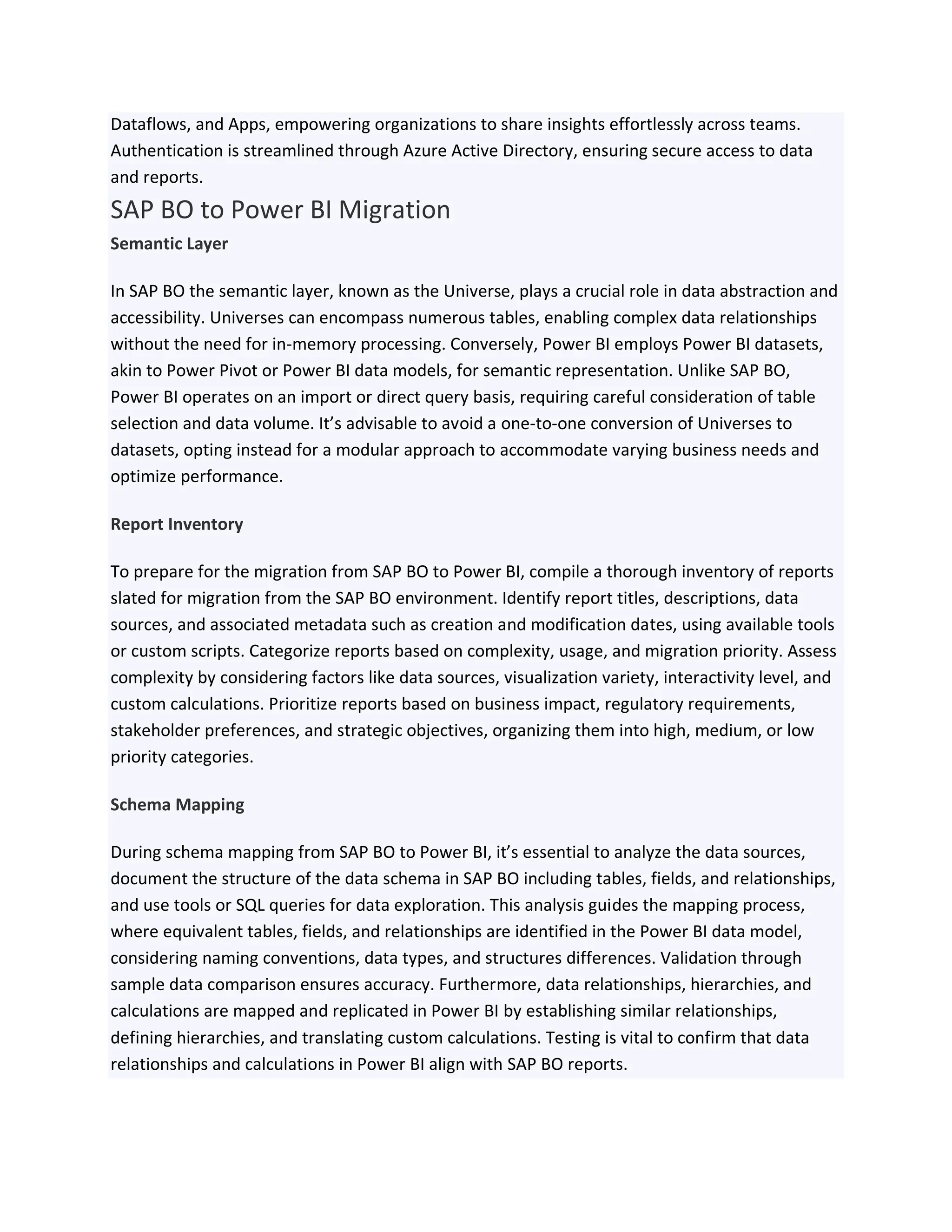 SAP BO to Power BI Migration-A Comprehensive Guide in 2024 | PDF
