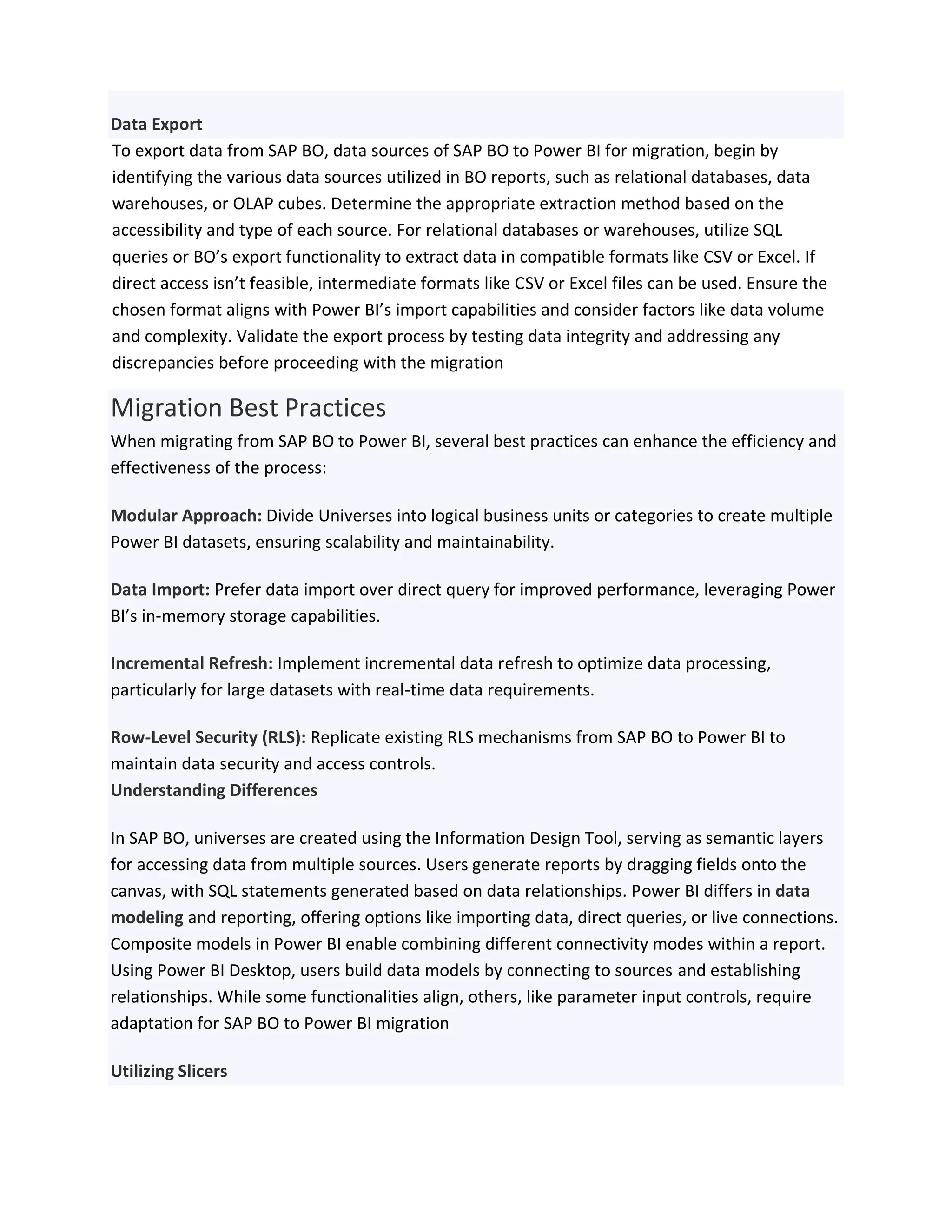 SAP BO to Power BI Migration-A Comprehensive Guide in 2024 | PDF