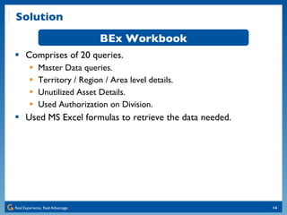 SAP BO Xcelsius Dashboard Case Study | PPT | Business | Business and ...