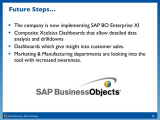 SAP BO Xcelsius Dashboard Case Study | PPT | Business | Business and Finance