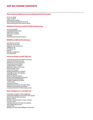 Sap bo xi r4.0 short | PDF
