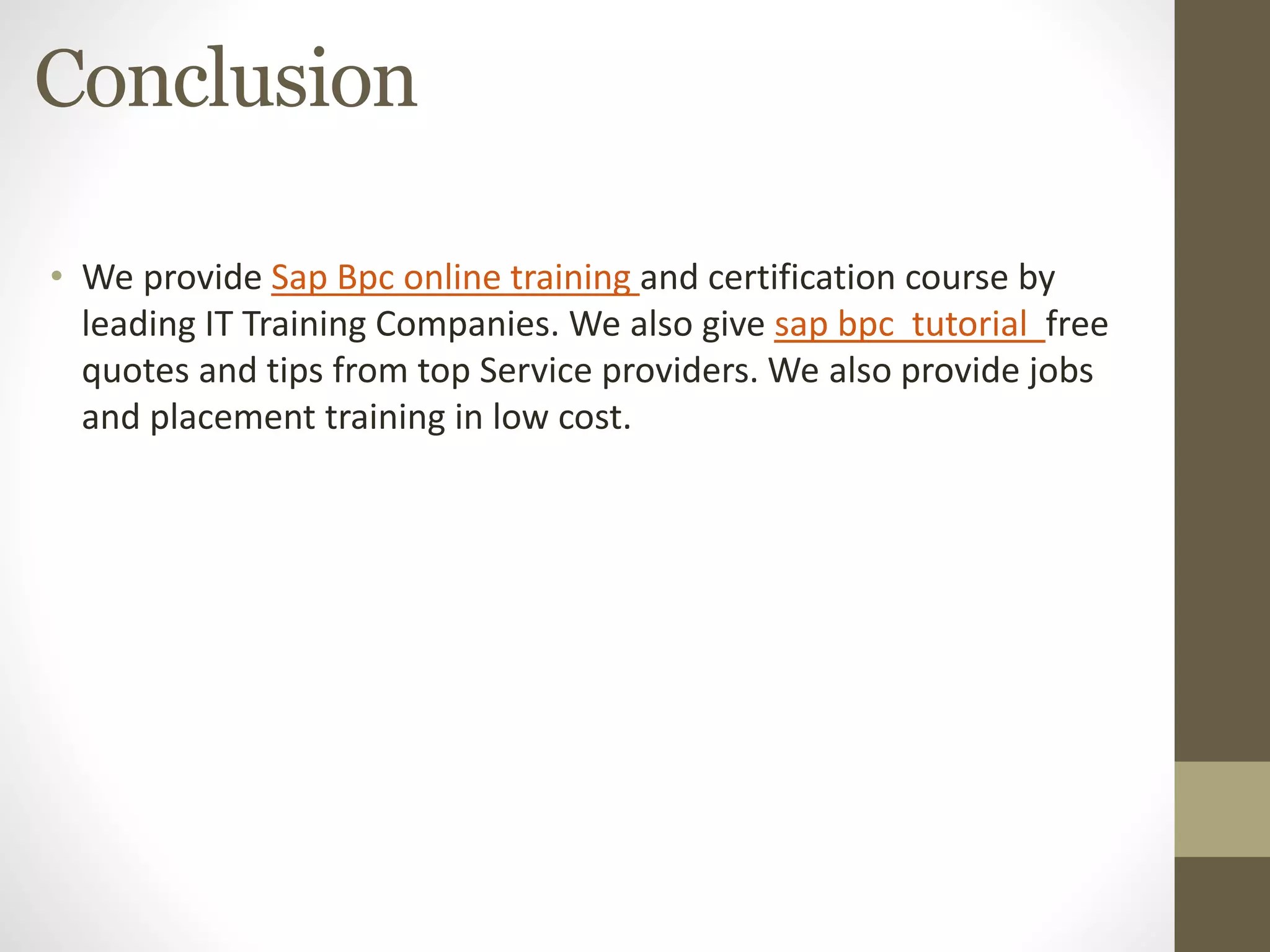 Sap Bpc and its Benefits | PPT