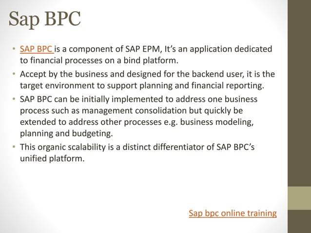 Sap Bpc and its Benefits | PPT