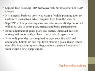 Sap Bpc and its Benefits | PPT