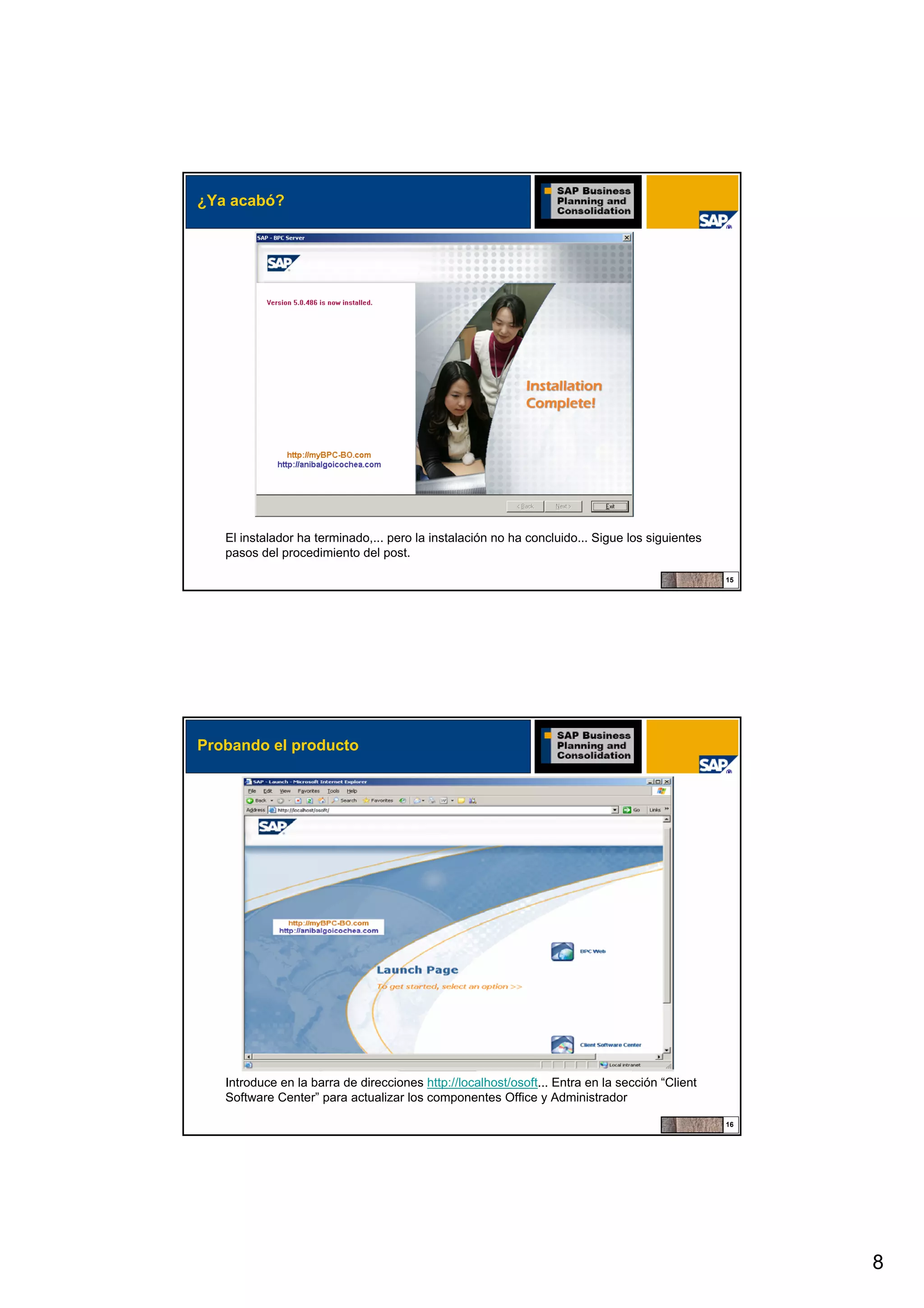 SAP BPC Instalacion - Paso a Paso | PDF