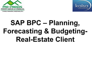 SAP BPC - Real Estate | PPT