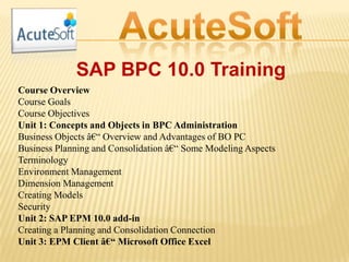 Sap bpc 10.0 training | PPT