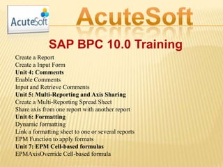 Sap bpc 10.0 training | PPT