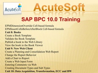 Sap bpc 10.0 training | PPT
