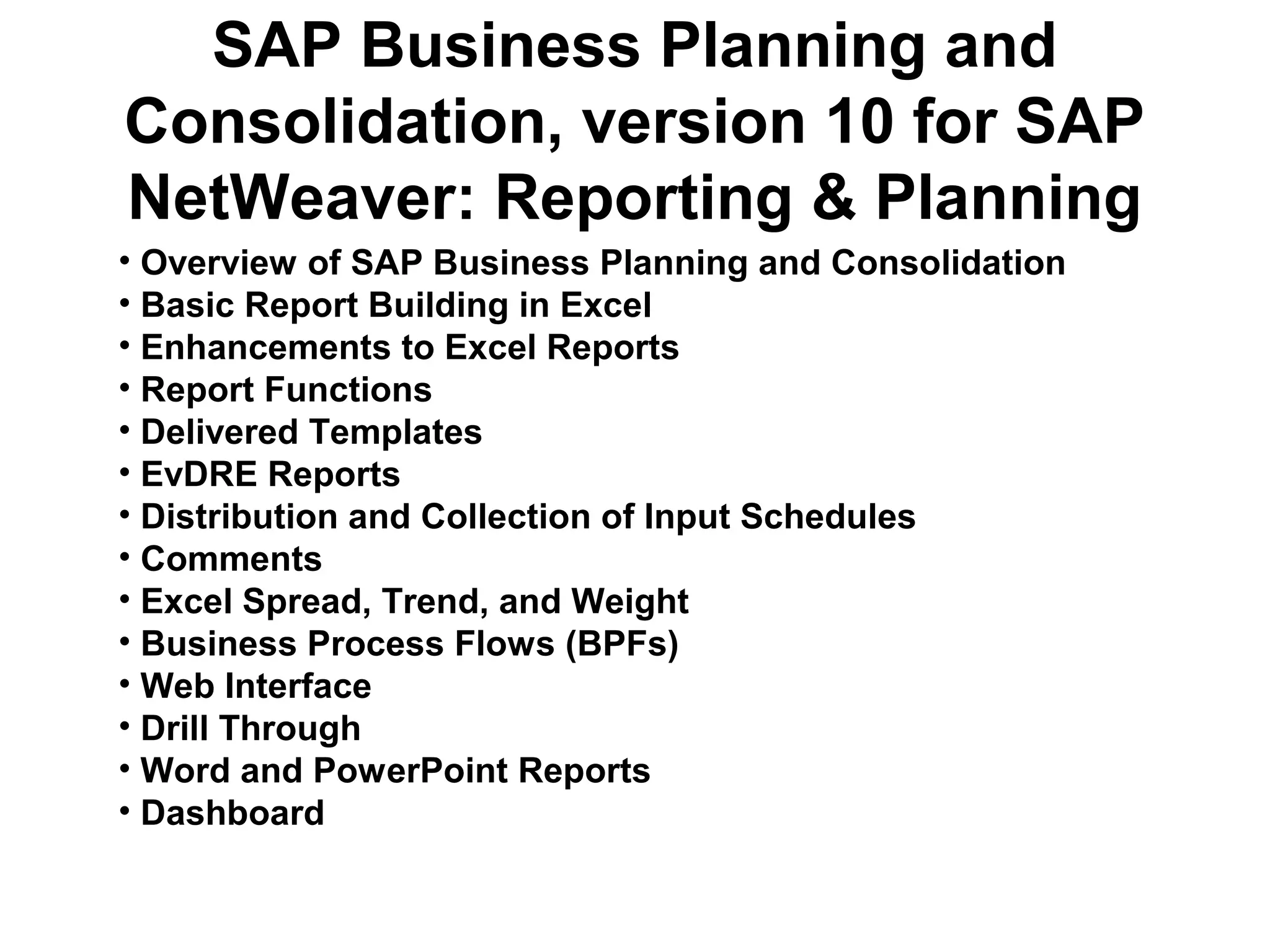 SAP Business Planning and Consolidation, version for SAP NetWeaver ...